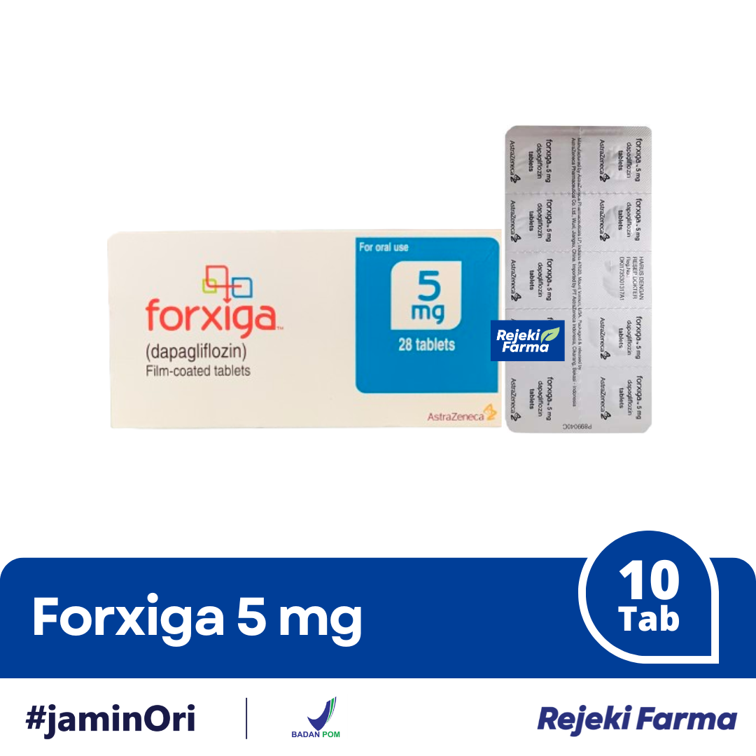 Forxiga 5 mg - 1 Strip isi 10 Tablet – Apotek Rejeki Farma