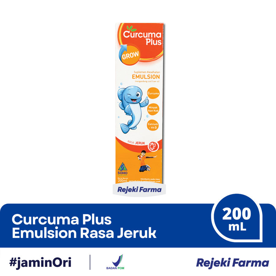 Curcuma Plus Grow Emulsion Rasa Jeruk - 200 mL – Apotek Rejeki Farma