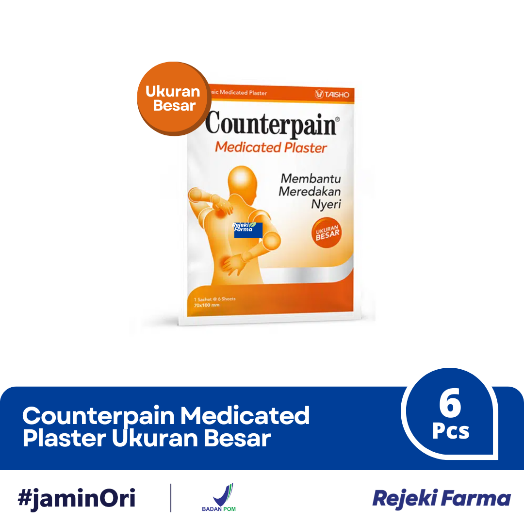 Counterpain Medicated Plaster Ukuran Besar - 1 Strip isi 6 Lembar ...